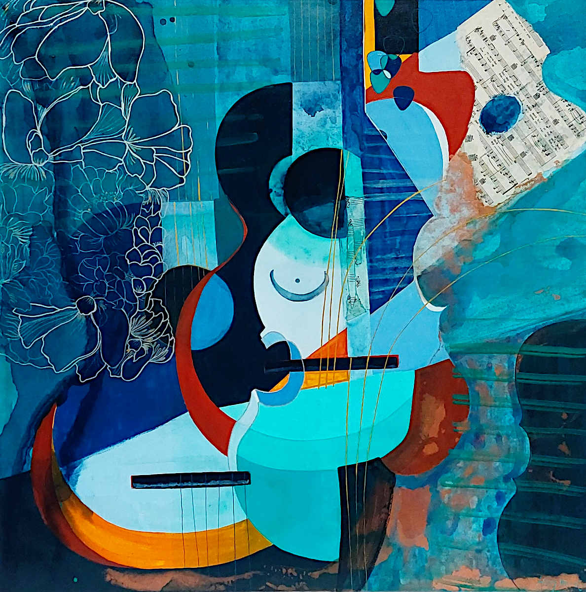 Audrey Bazinet - Blue Moon 2 30x30 – Chase Art Gallery