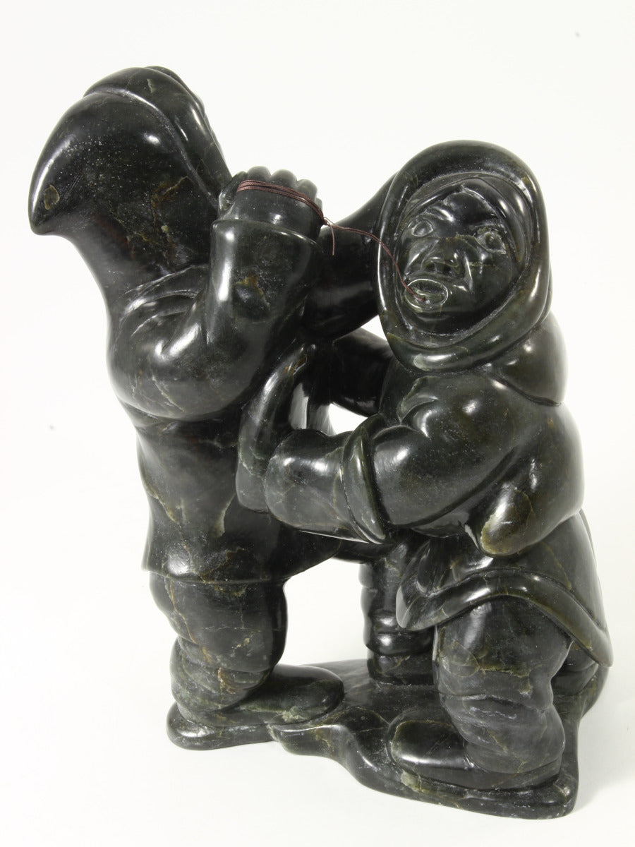 Lucassie Echalook - soapstone sculpture 10x8x4 – Chase Art Gallery