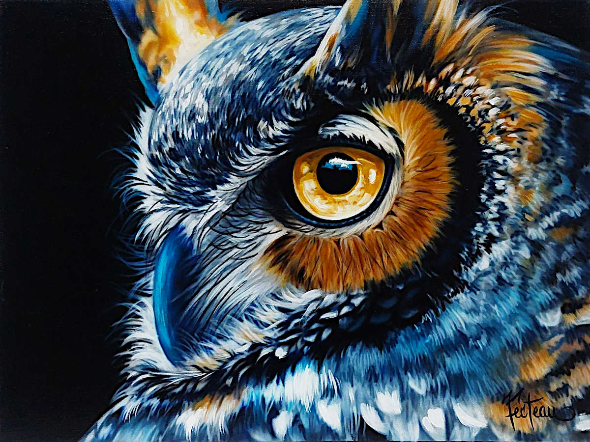 Sarah Fecteau -Fierté d'un grand duc 12x16 – Chase Art Gallery