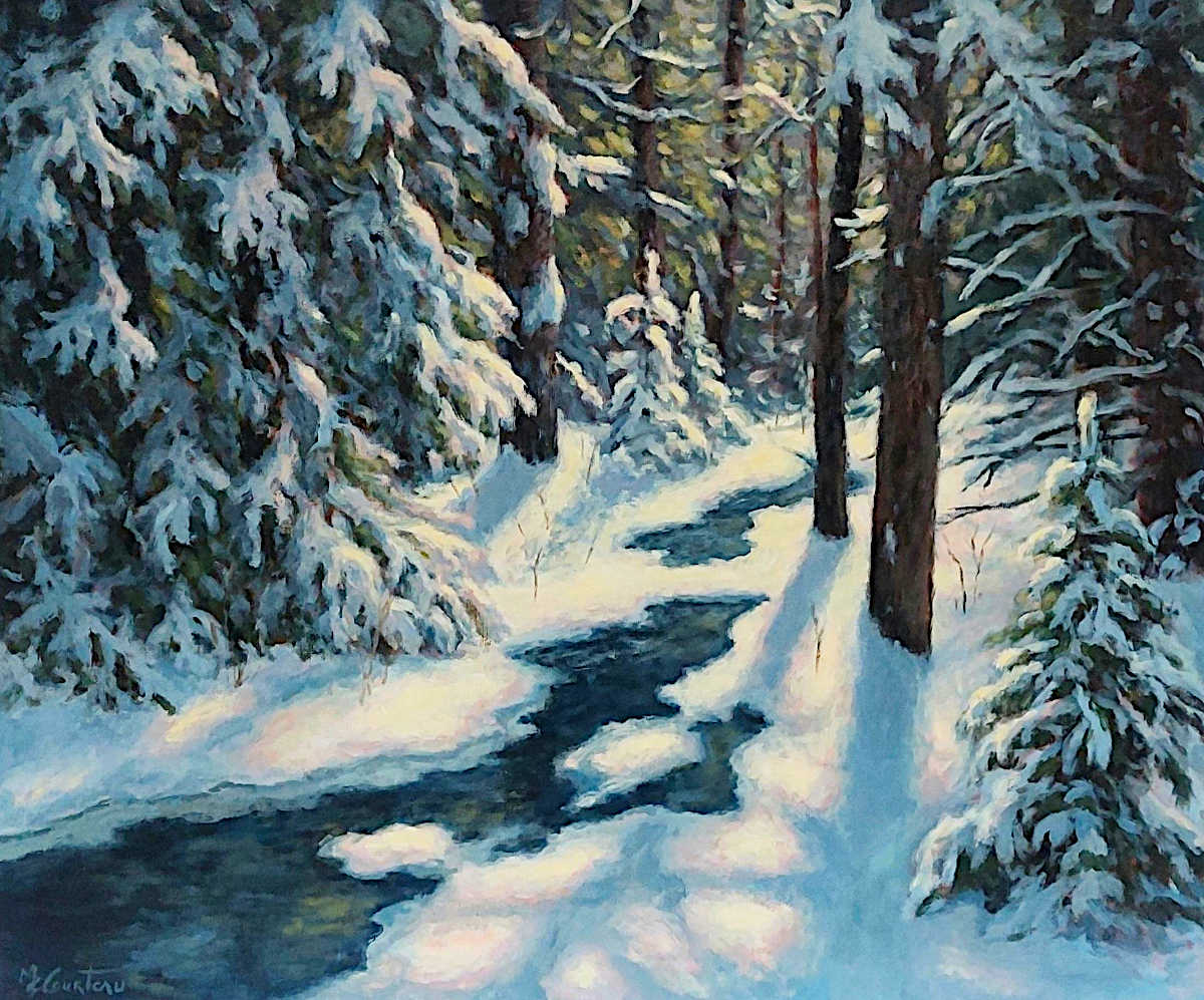 Marie-Claude Courteau - Winter Stream 20x24 – Chase Art Gallery