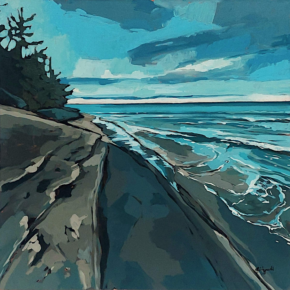 Megan Fitzgerald - Stillness and Movement 24x24 – Chase Art Gallery