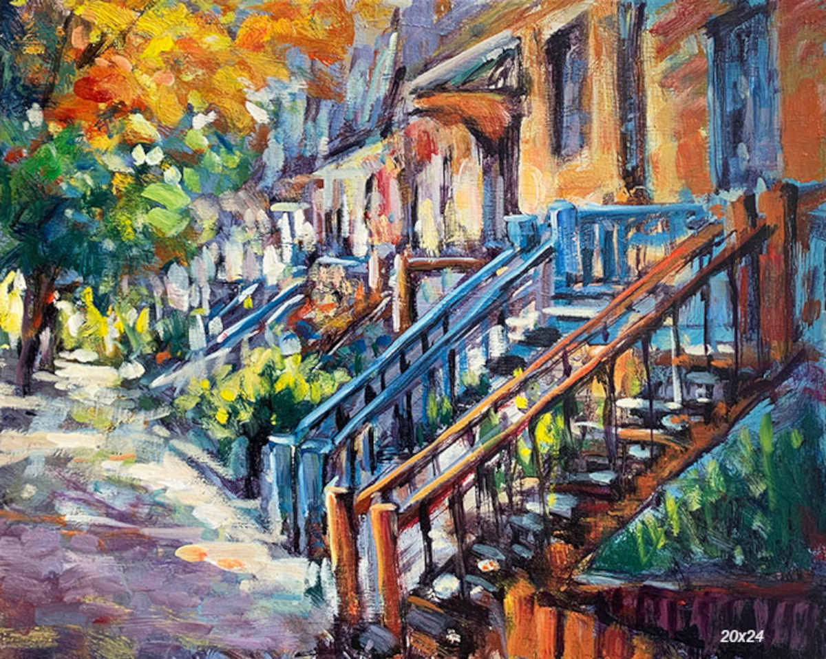 Pei Yang - Plateau - Rue Saint Andre 20x24 – Chase Art Gallery