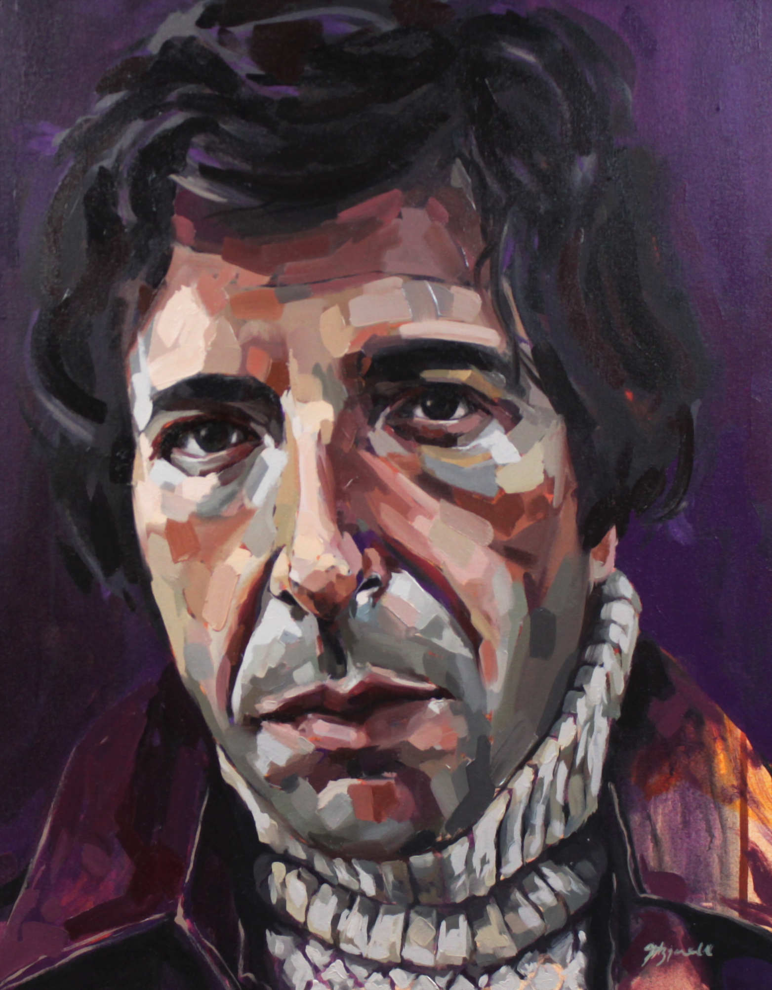 Megan Fitzgerald - Leonard Cohen 30x24 – Chase Art Gallery