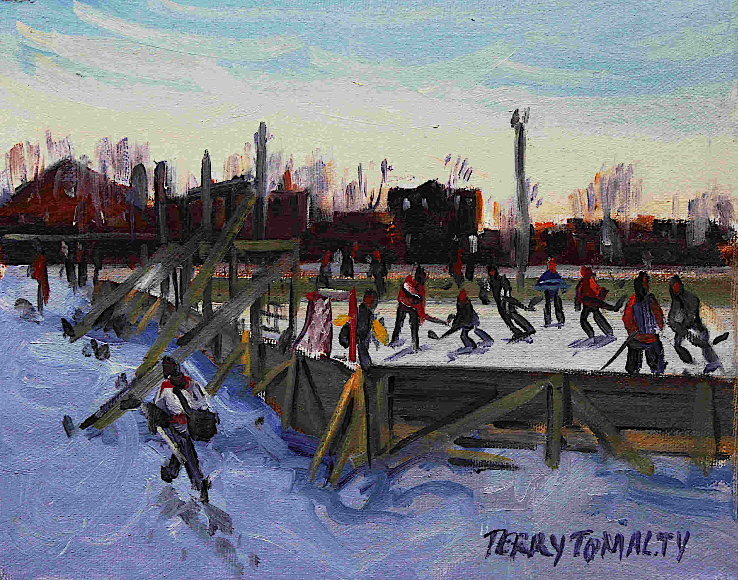 Terry Tomalty - Outdoor Rink Park Ave. 8x10 – Chase Art Gallery