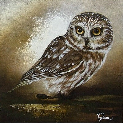 Sarah Fecteau -Owl 10x10 – Chase Art Gallery