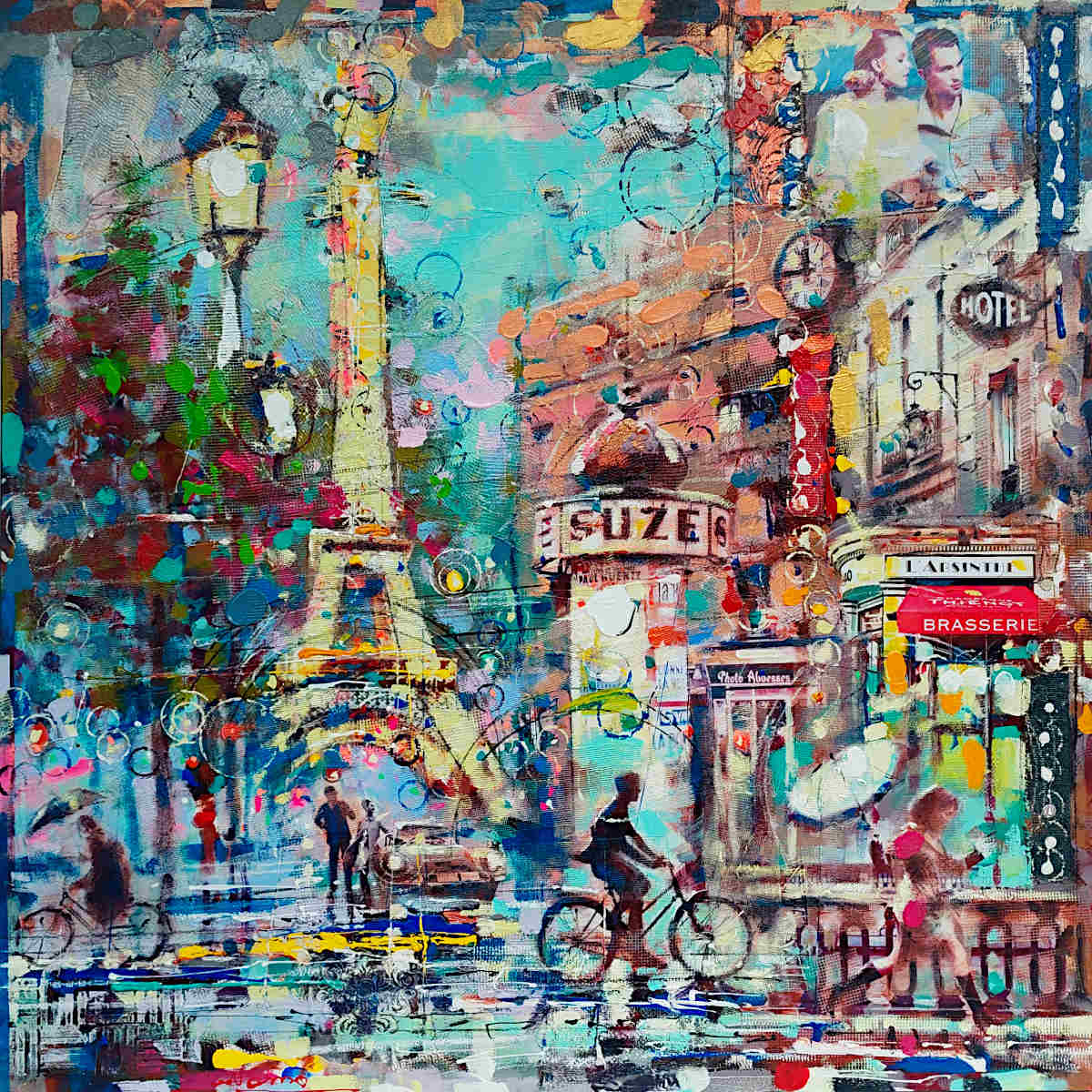Victor Nemo - Running in the Rain 40x40 – Chase Art Gallery
